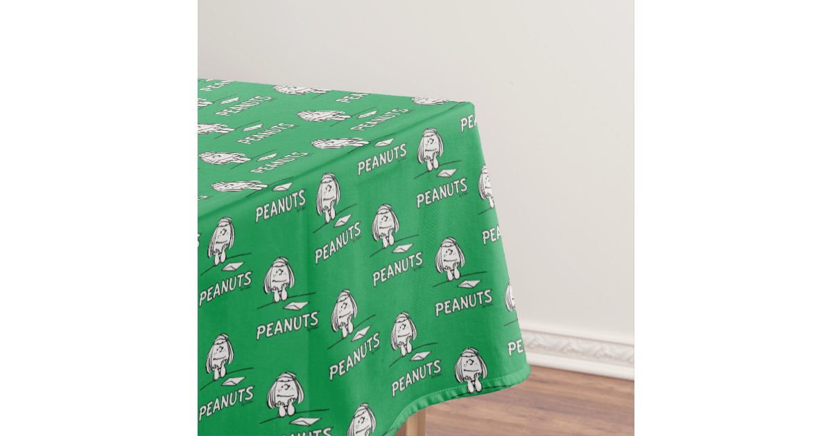 Peanuts | Peppermint Patty Thoughts Tablecloth | Zazzle