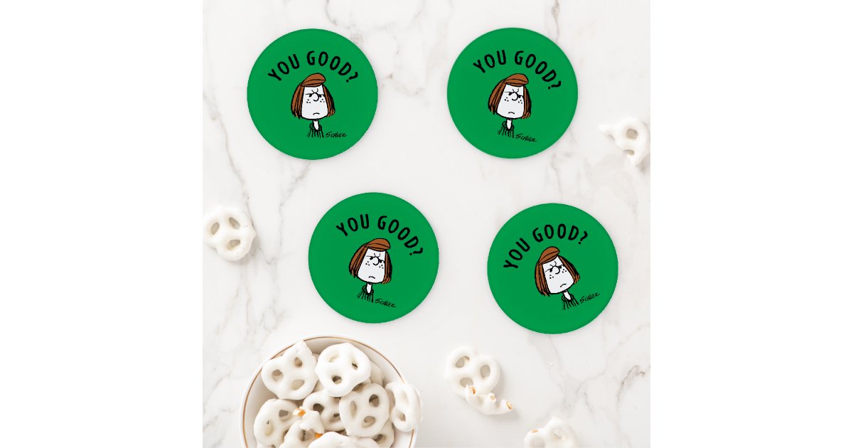Peanuts | Peppermint Patty You Good? Coaster Set | Zazzle