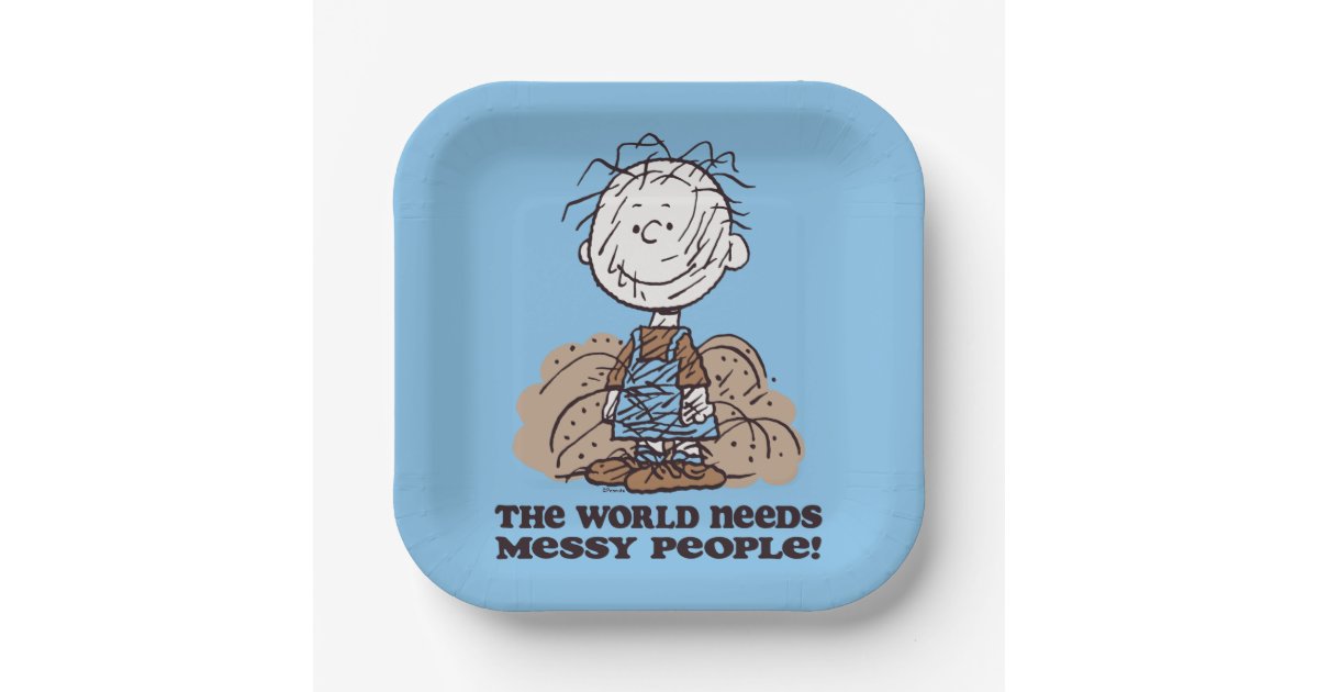 Peanuts | Pigpen The World Needs Messy People! Paper Plates | Zazzle