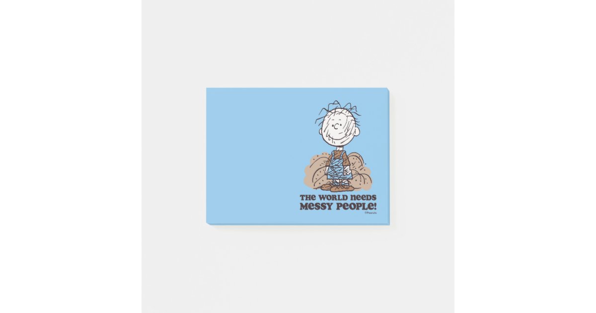 Peanuts | Pigpen The World Needs Messy People! Post-it Notes | Zazzle