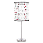PEANUTS | Red & Black Pattern Table Lamp | Zazzle
