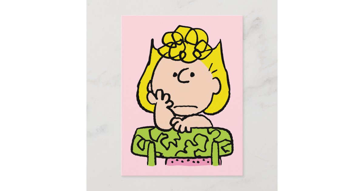 Peanuts | Sally Thinking Postcard | Zazzle