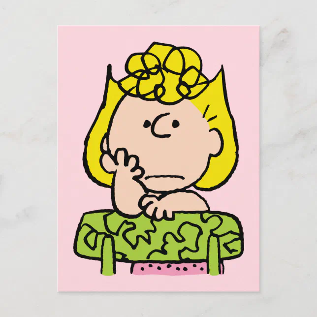 Peanuts | Sally Thinking Postcard | Zazzle