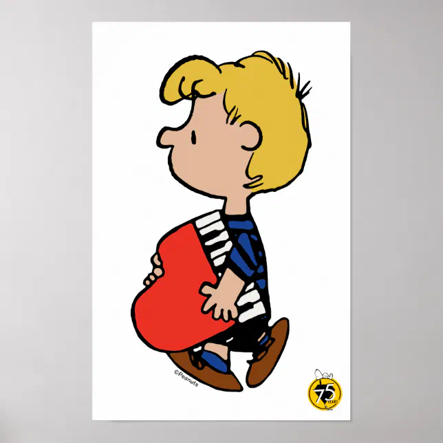 Peanuts | Schroeder Traveling Piano Poster | Zazzle
