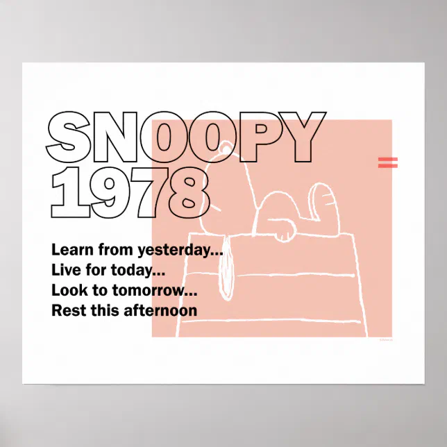 Peanuts | Snoopy 1978 Poster | Zazzle