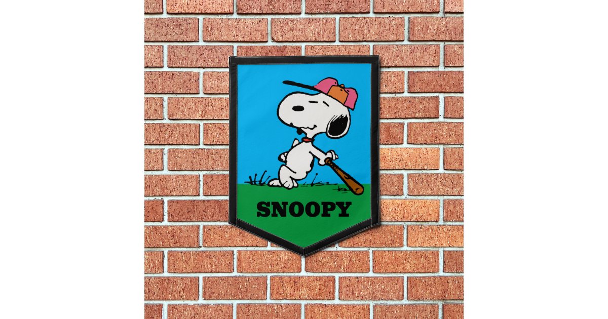 Peanuts | Snoopy at Bat Pennant | Zazzle