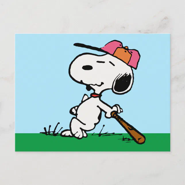 Peanuts | Snoopy at Bat Postcard | Zazzle