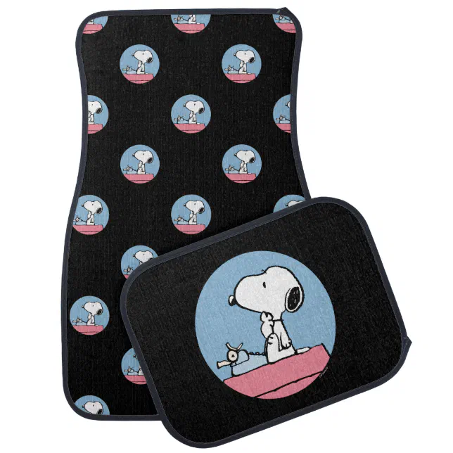 Peanuts | Snoopy at the Typewriter Car Floor Mat | Zazzle