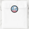 Peanuts | Snoopy at the Typewriter Classic Round Sticker | Zazzle