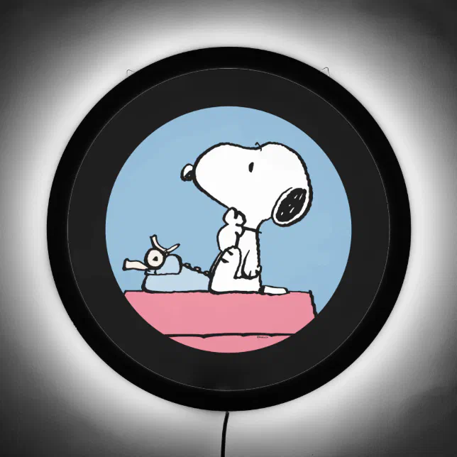 Peanuts | Snoopy at the Typewriter LED Sign | Zazzle