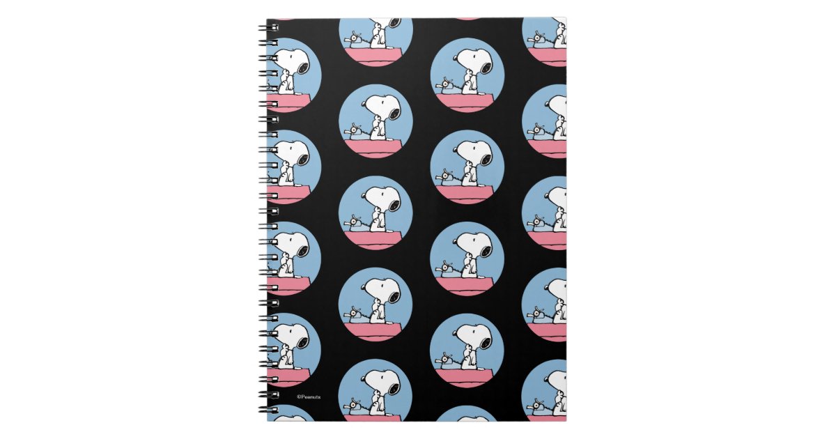 Peanuts | Snoopy at the Typewriter Notebook | Zazzle