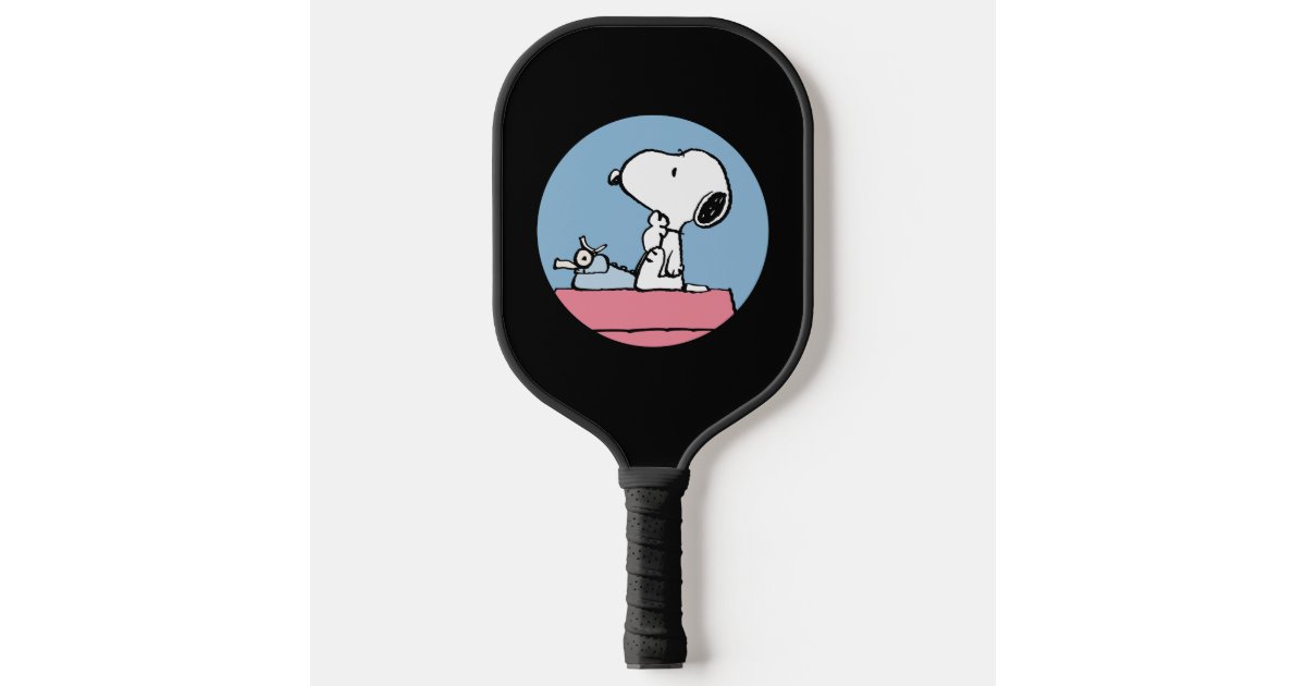 Peanuts | Snoopy at the Typewriter Pickleball Paddle | Zazzle