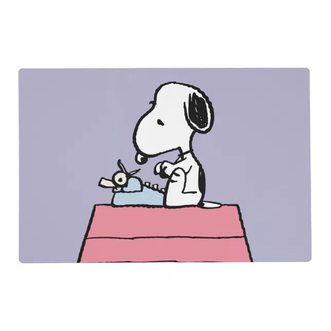 Peanuts | Snoopy at the Typewriter Placemat | Zazzle