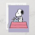 Peanuts | Snoopy at the Typewriter Postcard | Zazzle