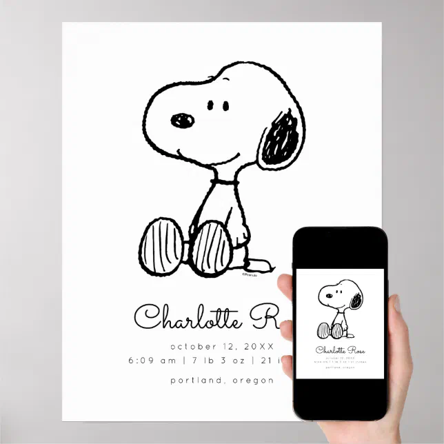Peanuts | Snoopy Baby Poster | Zazzle