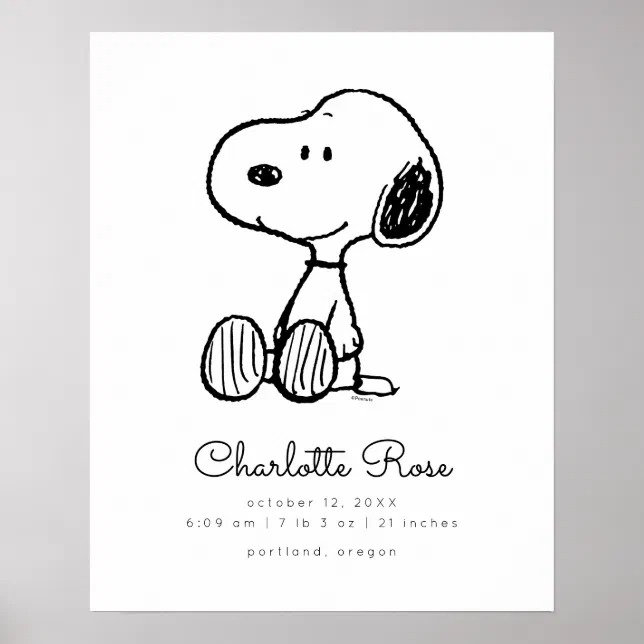 Peanuts | Snoopy Baby Poster | Zazzle