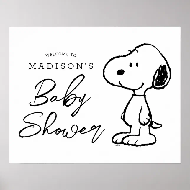Peanuts Snoopy | Baby Shower Poster | Zazzle