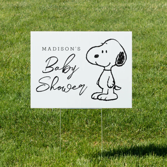 Peanuts Snoopy | Baby Shower Sign | Zazzle