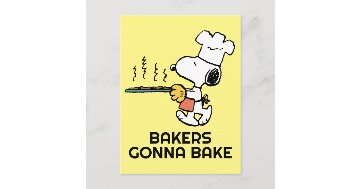 Peanuts | Snoopy Baking Cookies Postcard | Zazzle