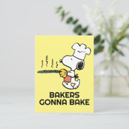 Peanuts | Snoopy Baking Cookies Postcard | Zazzle