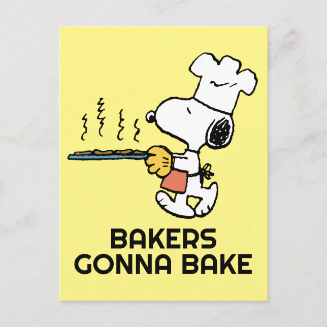 Peanuts | Snoopy Baking Cookies Postcard | Zazzle
