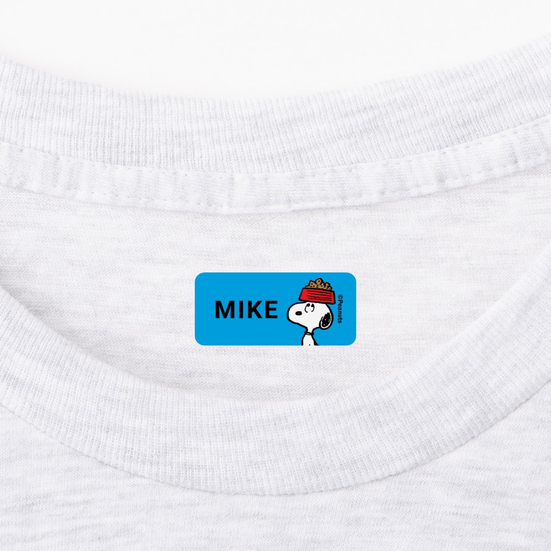 Peanuts | Snoopy Balancing His Dog Dish Kids' Labels | Zazzle