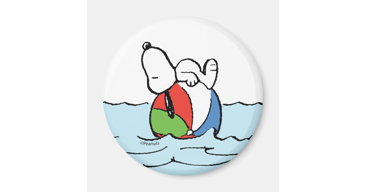 Peanuts | Snoopy Beach Ball Beach Magnet | Zazzle