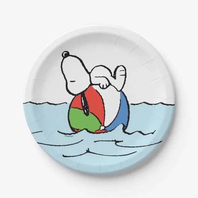 Peanuts | Snoopy Beach Ball Beach Paper Plates | Zazzle