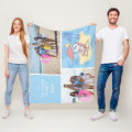 Peanuts | Snoopy Beach Chair | Add Name & Photos Fleece Blanket | Zazzle