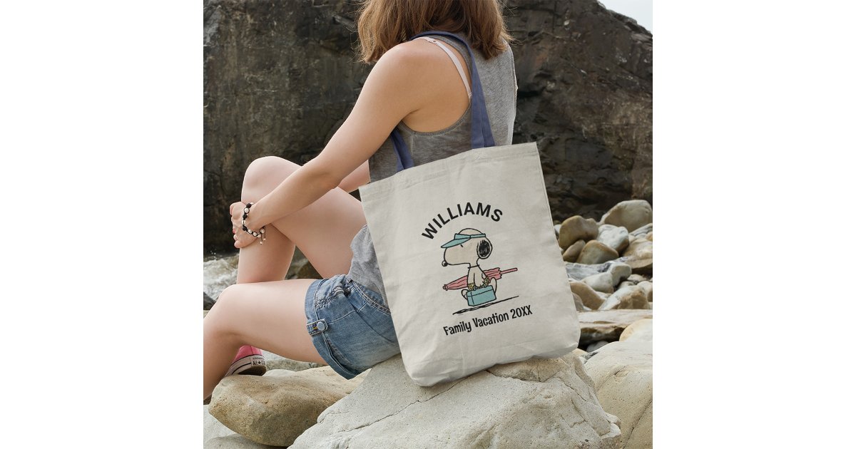 Peanuts | Snoopy Beach Walk Family Vacation Tote Bag | Zazzle