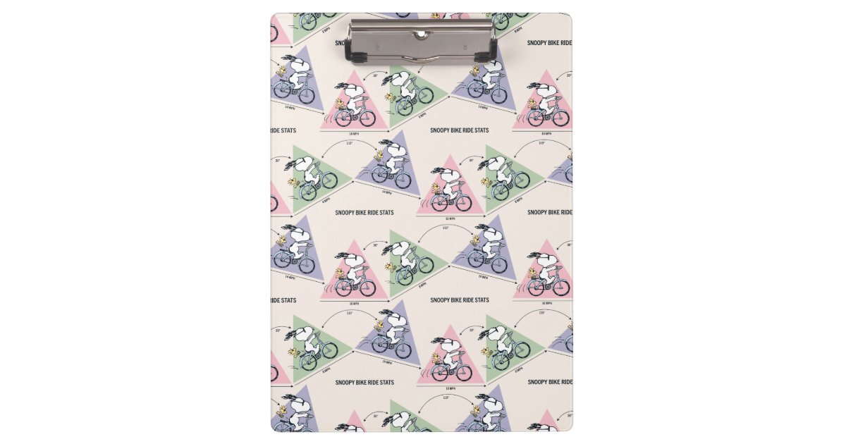 Peanuts | Snoopy Bike Ride Stats Clipboard | Zazzle