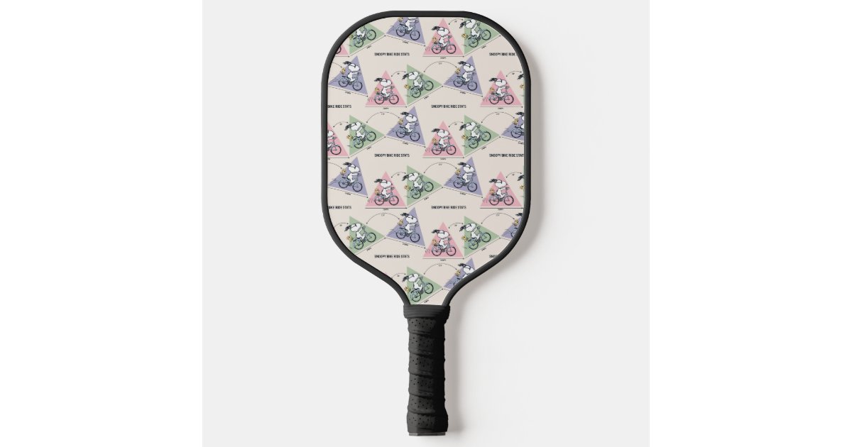 Peanuts | Snoopy Bike Ride Stats Pickleball Paddle | Zazzle