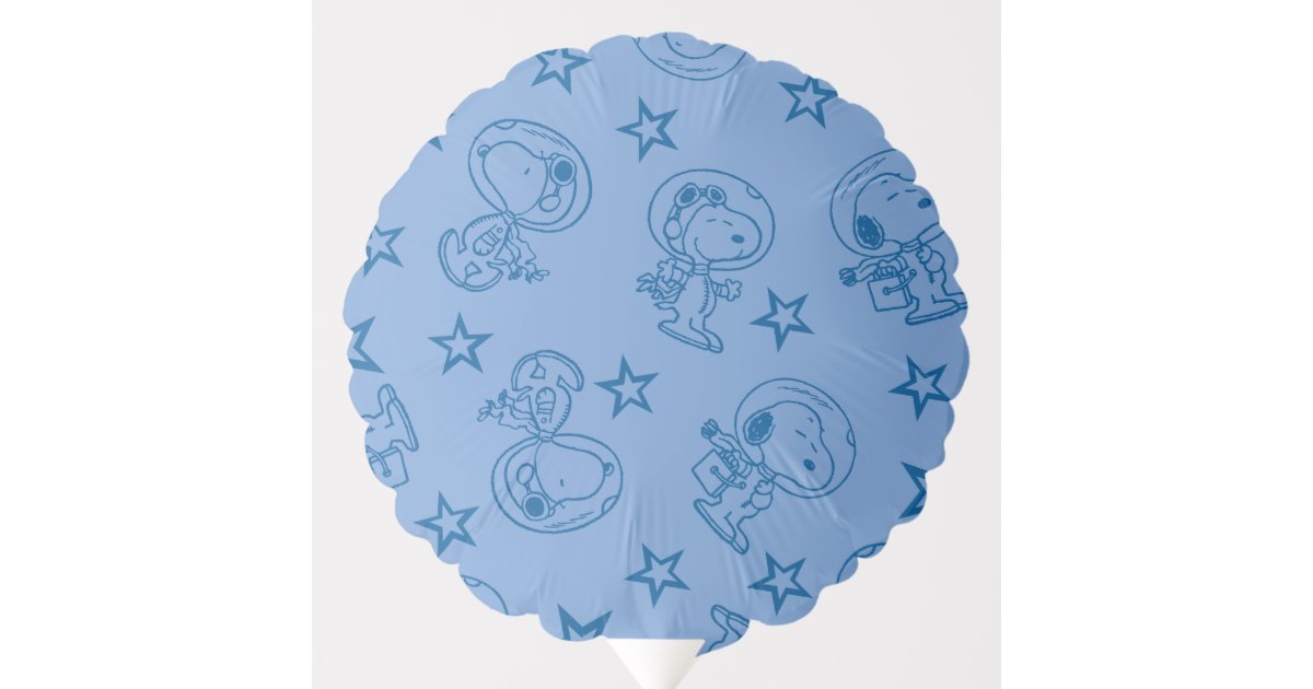 Peanuts | Snoopy Blue Space Astronaut Pattern Balloon | Zazzle