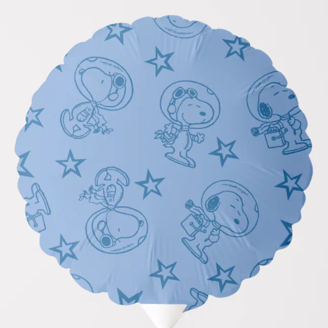 Peanuts | Snoopy Blue Space Astronaut Pattern Balloon | Zazzle