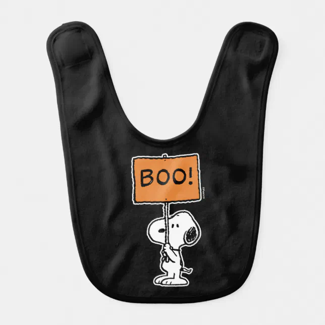 Peanuts | Snoopy Boo! Baby Bib | Zazzle