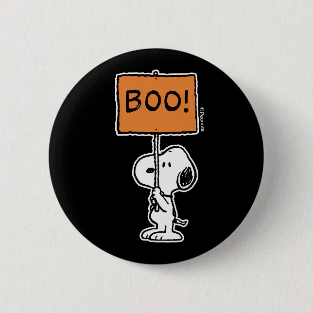 Peanuts | Snoopy Boo! Button | Zazzle
