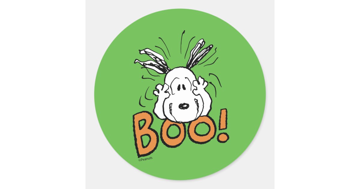 Peanuts | Snoopy Boo Classic Round Sticker | Zazzle