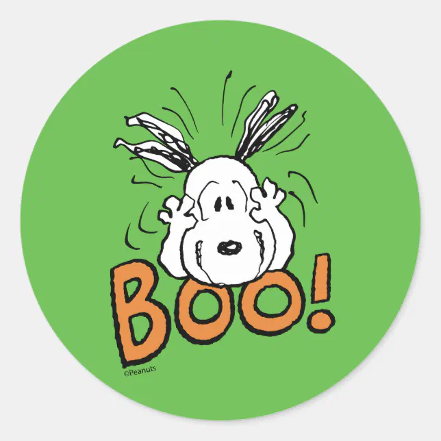 Peanuts | Snoopy Boo Classic Round Sticker | Zazzle
