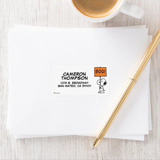 Peanuts | Snoopy Boo! Label | Zazzle