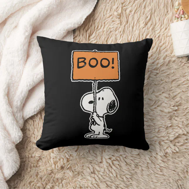 Peanuts | Snoopy Boo! Throw Pillow | Zazzle