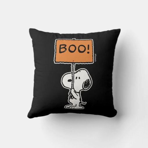 Peanuts | Snoopy Boo! Throw Pillow | Zazzle
