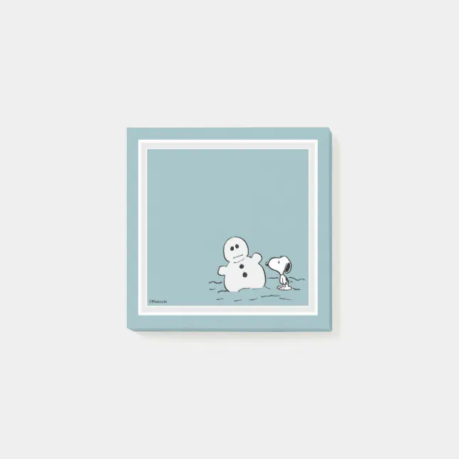 Peanuts | Snoopy Builds A Snowman Post-it Notes | Zazzle