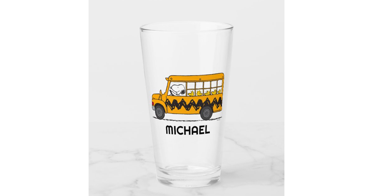 Peanuts | Snoopy Bus Driver Glass | Zazzle