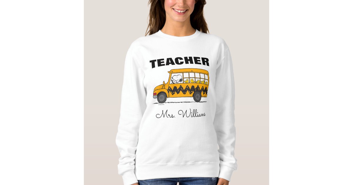 Peanuts | Snoopy Bus Driver Teacher Sweatshirt | Zazzle