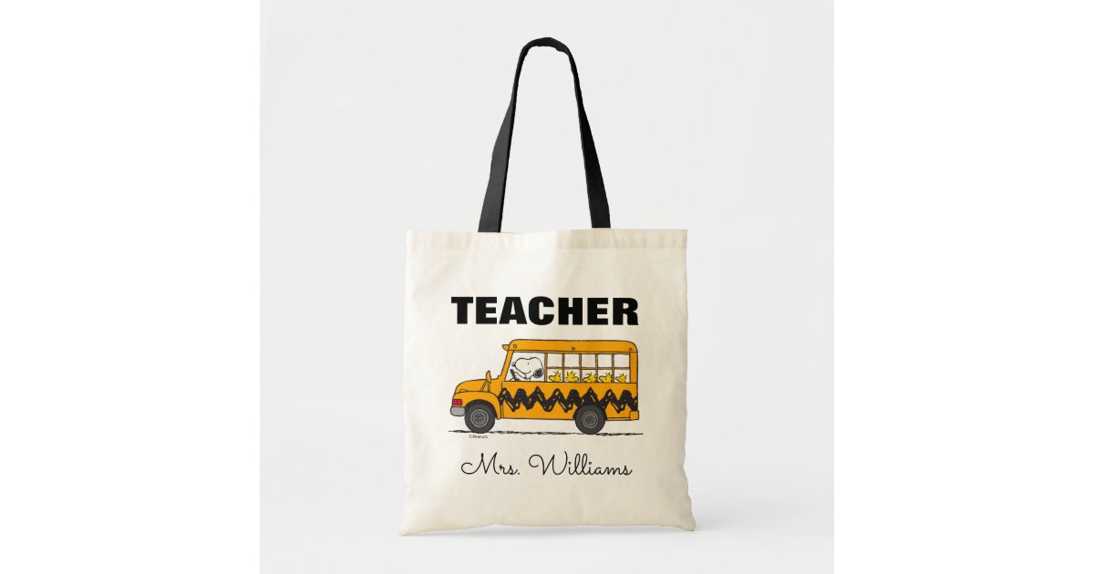Peanuts | Snoopy Bus Driver Teacher Tote Bag | Zazzle