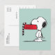Peanuts | Snoopy Candy Cane Food Dish Holiday Postcard | Zazzle