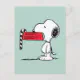 Peanuts | Snoopy Candy Cane Food Dish Holiday Postcard | Zazzle