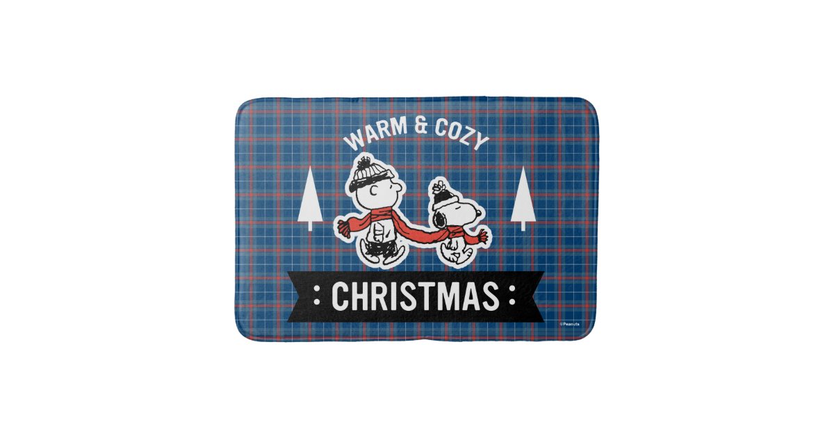 Peanuts | Snoopy & Charlie Brown Warm & Cozy Bath Mat | Zazzle