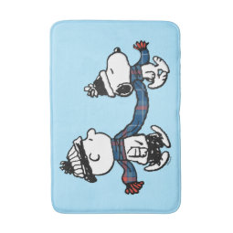 Peanuts | Snoopy & Charlie Brown Winter Scarf Bath Mat | Zazzle