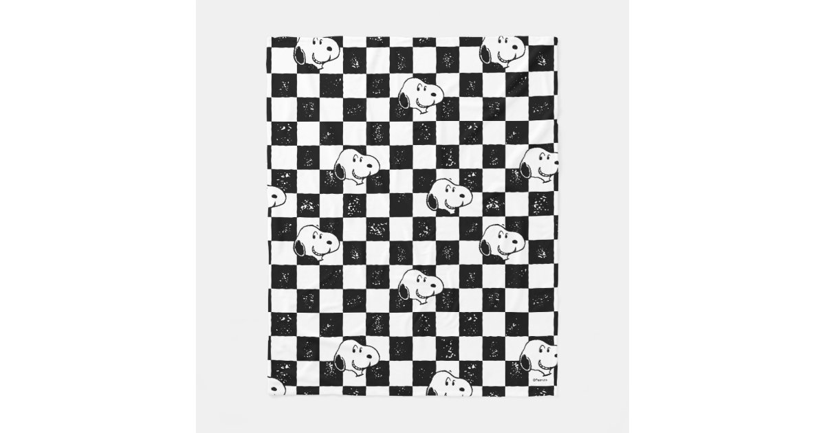 Peanuts | Snoopy Checkered Flag Fleece Blanket | Zazzle